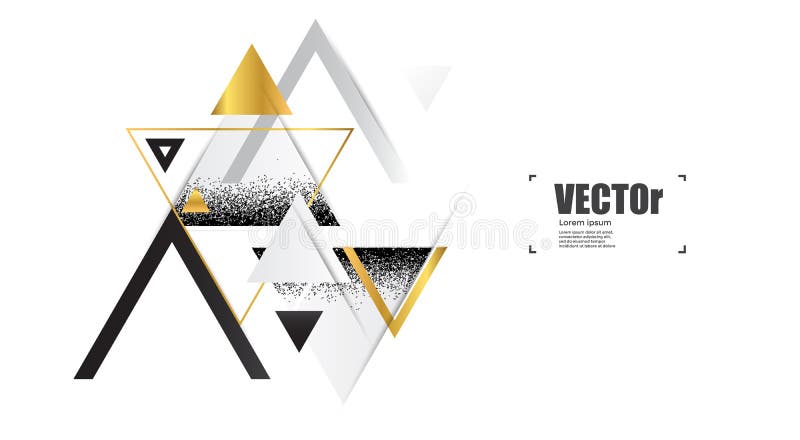 Abstract Gold Geometric Vector Background with Triangles Stock ...