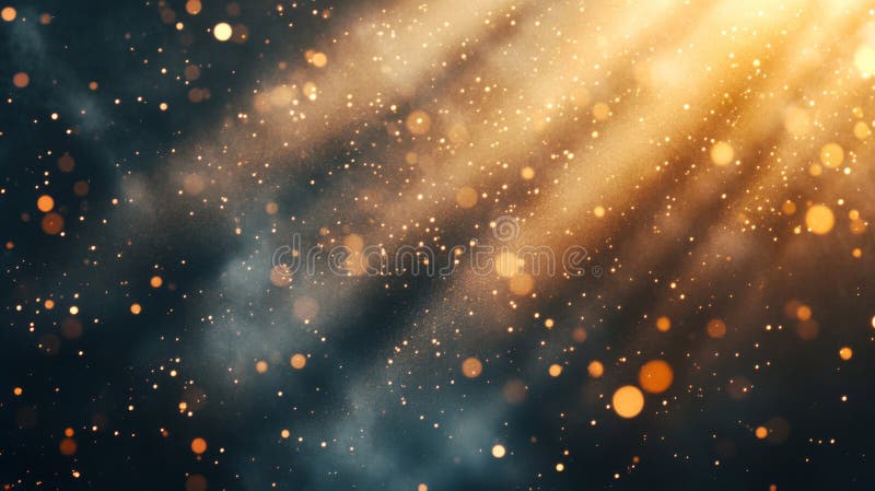 Abstract Gold Glitter and Smoke on Dark Background Stock Illustration ...