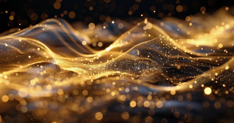 Abstract Gold Glitter Wave Background Stock Image - Image of ...