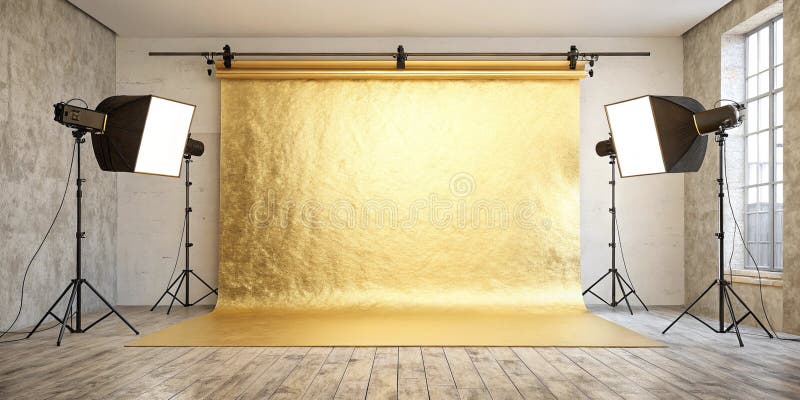Abstract Gold Gradient Spotlight Room Texture Stock Illustration ...