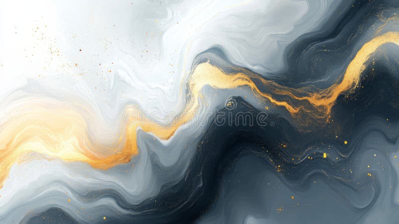 Abstract Gold and Grey Fluid Marble Texture Stock Illustration ...