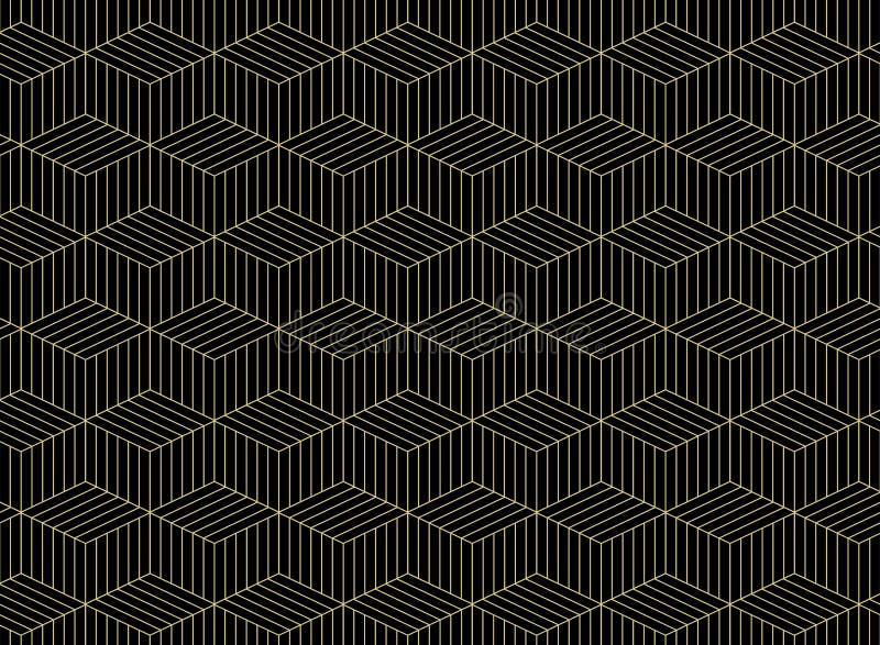 Abstract of Gold Grid Line Pattern Geometric on Black Background Stock ...