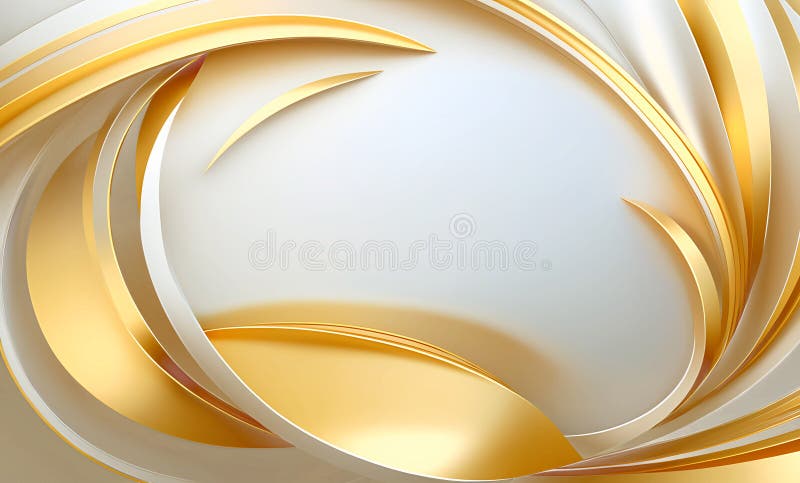 Abstract Gold Illustration with Wavy Forms. Elegance Composition Stock ...