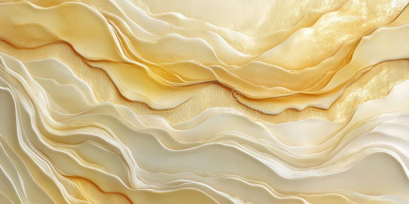 Abstract Gold and Ivory Textured Background with Flowing Wave Patterns ...