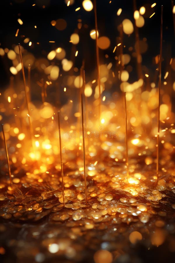 Abstract Golden Glimmering Background, Photos, in the Style of Flowing ...