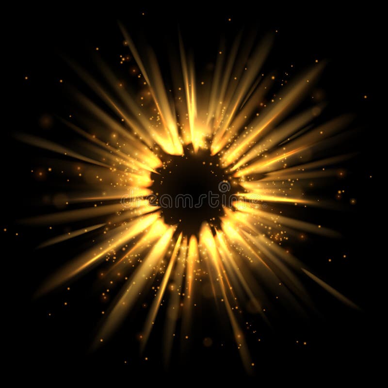 Exploding Gold Party Popper with Confetti and Streamer Stock Vector ...