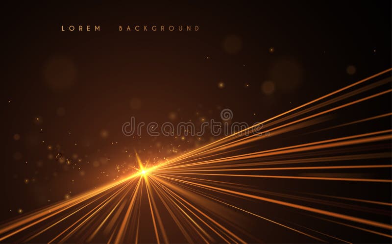 Abstract Gold Light Circle Luxury Effect on Black Background Stock ...