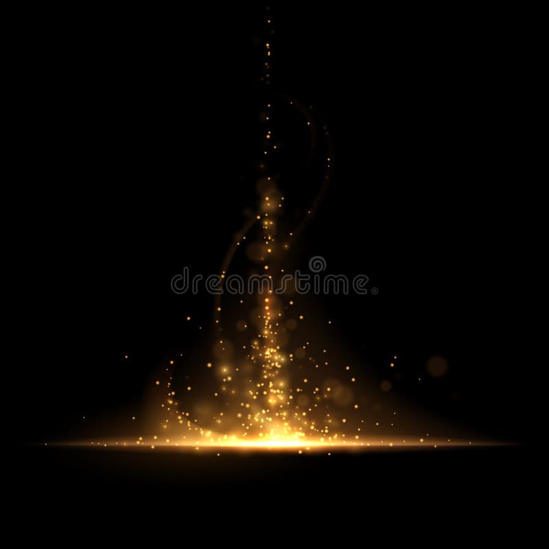 Abstract Gold Light Sparks on Black Background Stock Vector ...