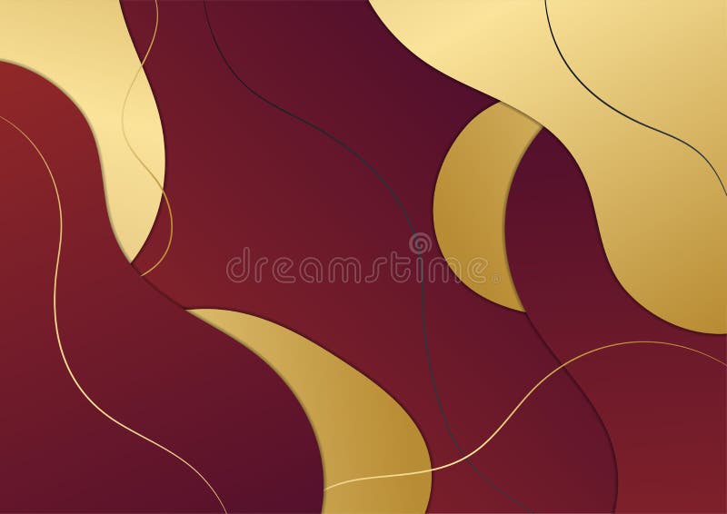 Abstract Gold Lines Pattern Business Technology on Red Gradients ...