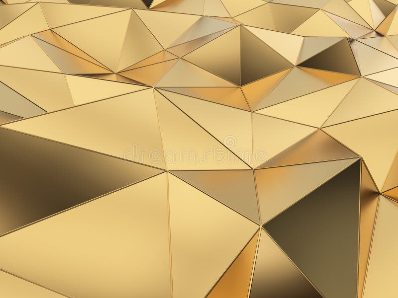 Abstract Gold Low Poly Surface Background Stock Illustration ...