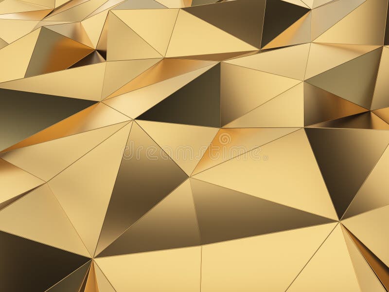 Abstract Gold Low Poly Surface Background Stock Illustration ...