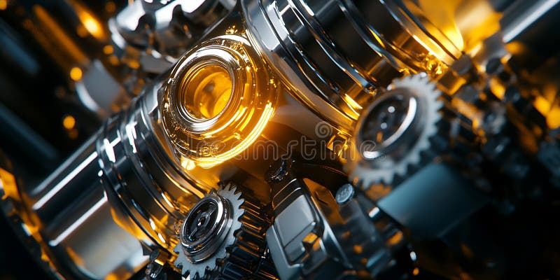 Abstract Gold and Metal Gear Background Industrial Machine Texture ...