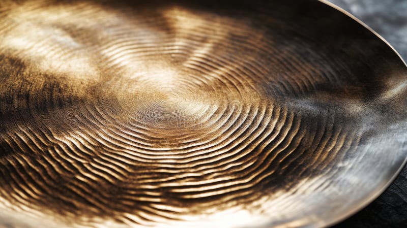 Abstract Gold Metal Plate with Circular Texture Stock Illustration ...