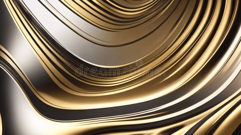 Abstract Gold Metallic Ripple Wavy Background. Creative Design ...