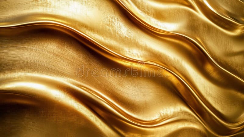 Abstract Gold Metallic Waves with Smooth Texture Stock Illustration ...