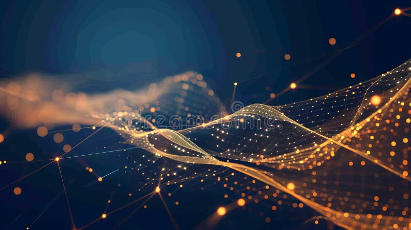 Abstract Gold Network Connection, Futuristic Technology Background ...