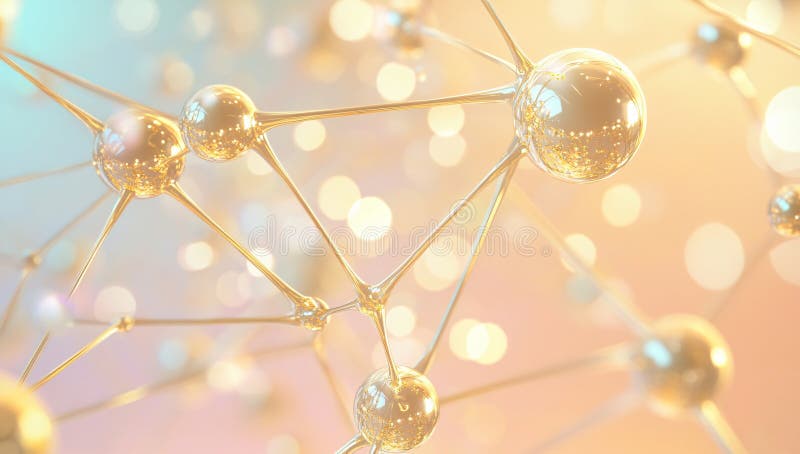 Abstract Gold Network Structure with Blurred Background Stock ...
