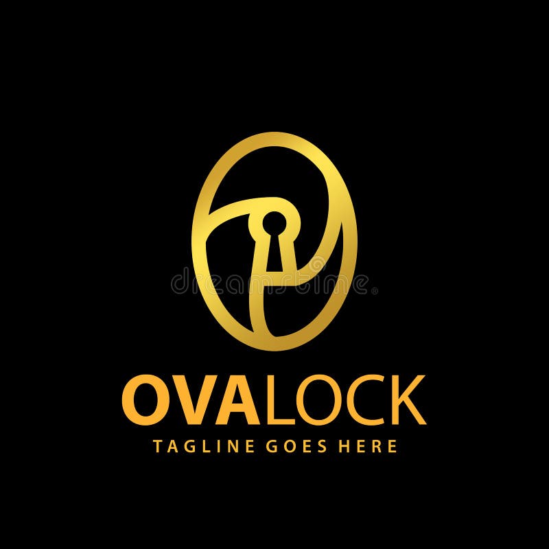 Abstract Gold Oval Key Lock Logo Design Template Vector Stock Vector ...