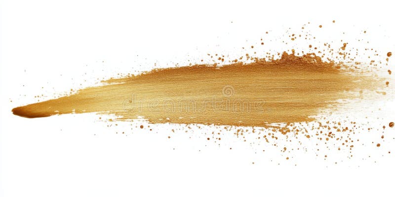Abstract Gold Paint Brush Stroke, Gold Texture Paint Stain Isolated on ...