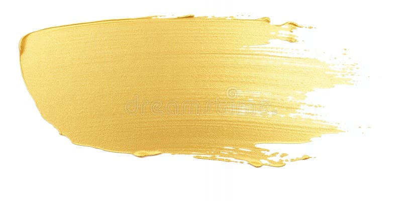 Abstract Gold Paint Brush Stroke on White Stock Illustration ...