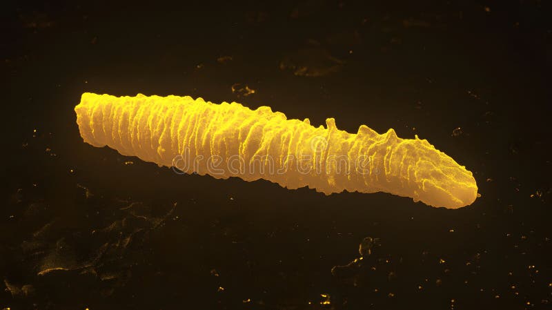 Abstract Gold Particle Worm Microscopic View 3D Royalty Free Image ...