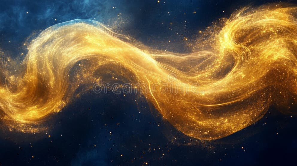 Abstract Gold Particles Swirl Design Stock Illustration - Illustration ...