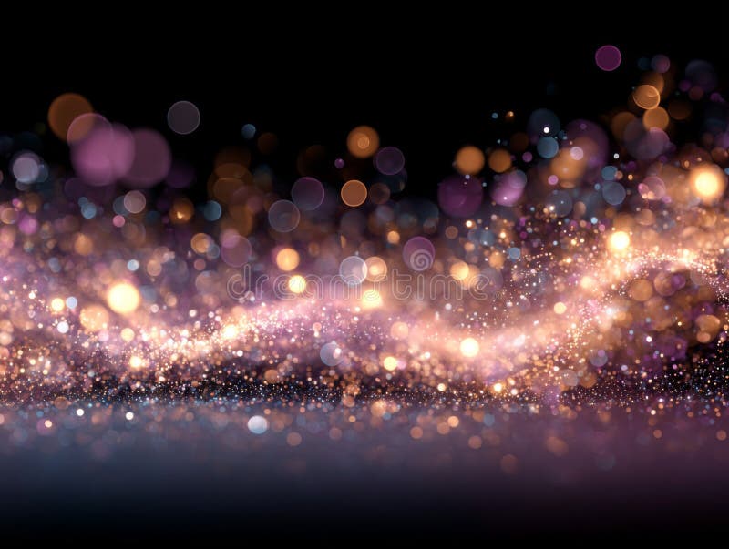 Abstract Gold Pink Purple Glitter Wave Background Stock Illustration ...