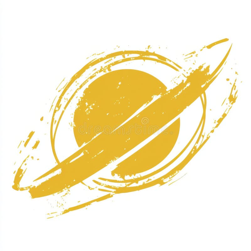 Abstract Gold Planet Textured Brush Strokes on White Stock Illustration ...