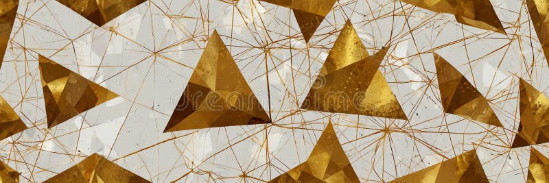 Abstract Gold Polygon Triangles on White Background Design Ai Generated ...
