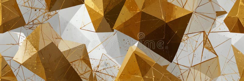 Abstract Gold Polygon Triangles on White Background Design Ai Generated ...