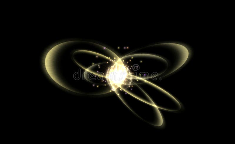 Abstract Gold Pulsating Glow Element from Particles and Dots. Explosion ...