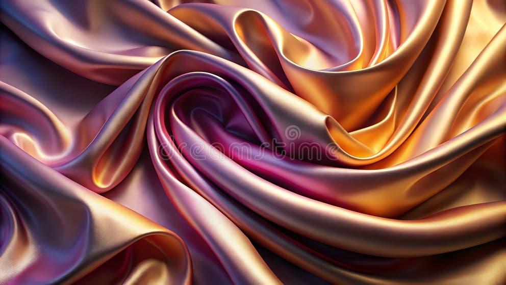 Abstract Gold and Purple Satin Drape Texture Stock Illustration ...