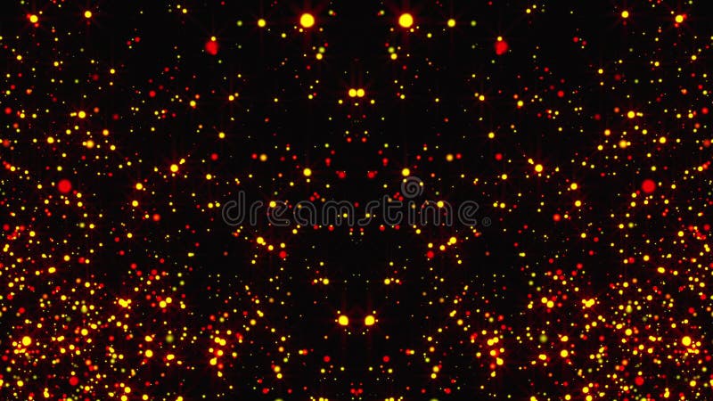 Abstract Gold Rain with Bright Particles with Flares are in Space ...