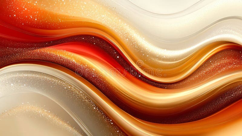 Abstract Gold and Red Swirling Glitter Design Stock Illustration ...