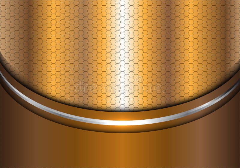 Abstract Gold Silver Line Curve Hexagon Mesh Design Modern Luxury ...