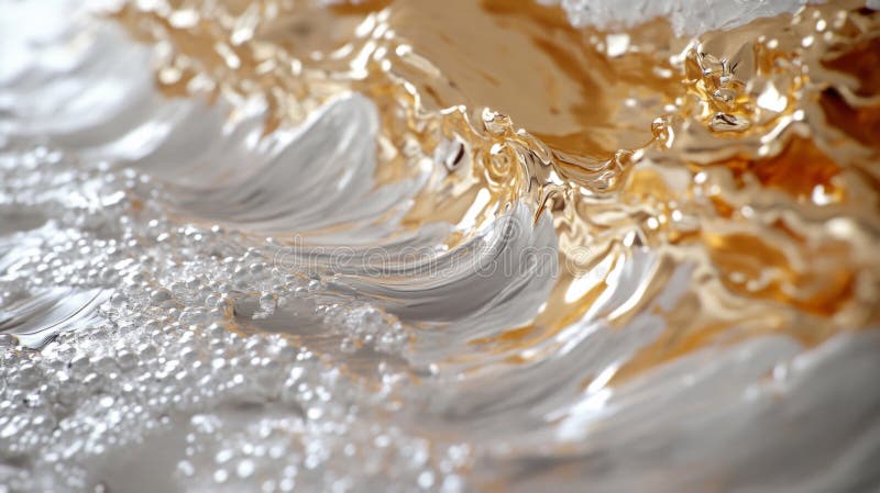 Abstract Gold and Silver Liquid Wave Pattern Stock Illustration ...
