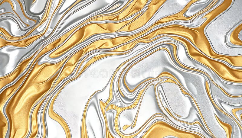 Abstract Gold and Silver Swirl, Metallic Texture, Liquid Gold, Silver ...