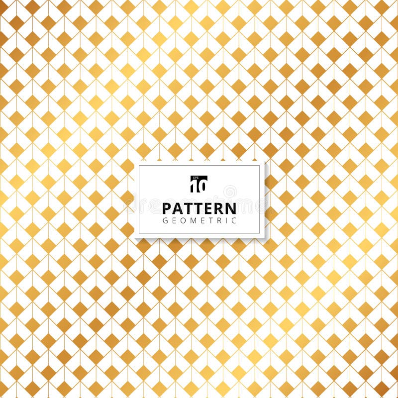 Abstract Gold Squares Dimension Pattern on White Background. Stock ...