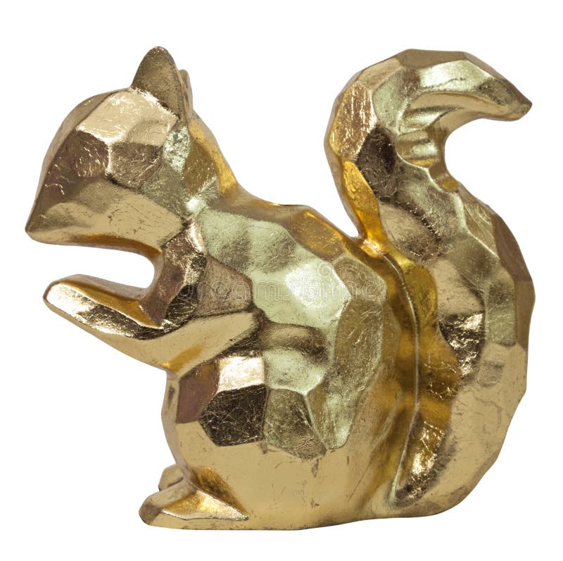 Side View Gold Squirrel stock photo. Image of symbol - 119165072