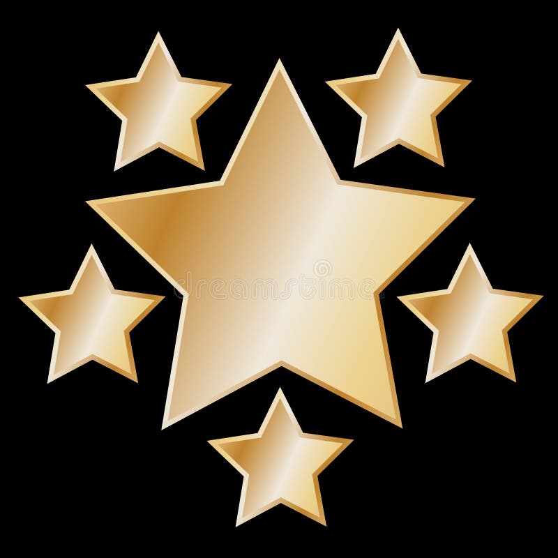Abstract Gold Star on Black Background Stock Illustration ...