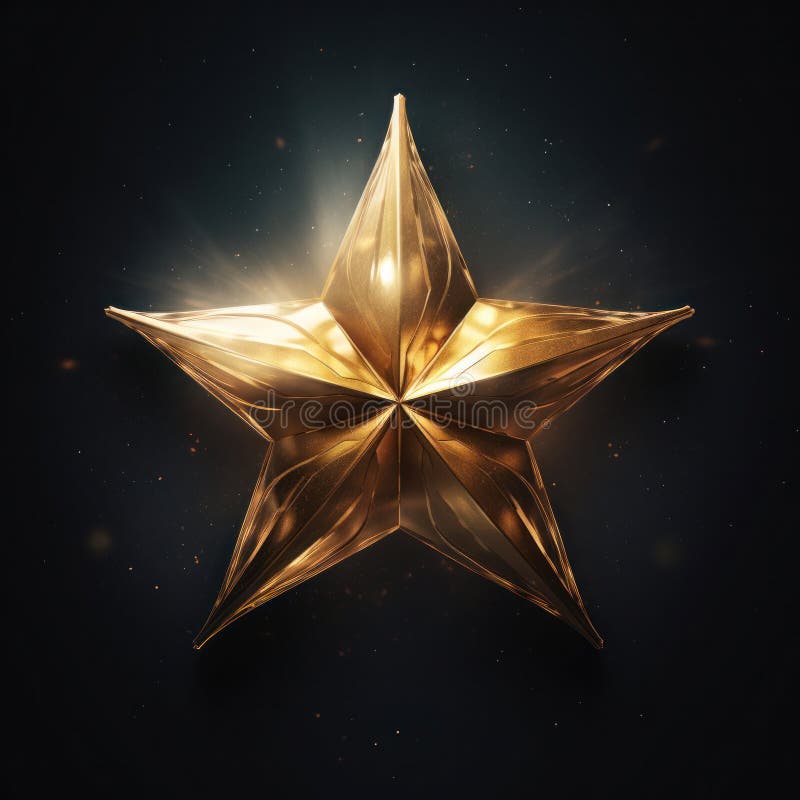Abstract Gold Star. Low Poly Style Design. Abstract Geometric ...
