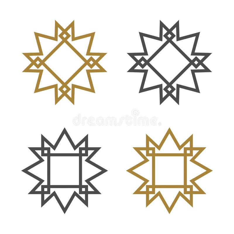 Gold Star Line Logo Template Illustration Design. Vector EPS 10 Stock ...