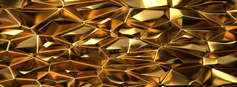 Abstract Gold Surface Triangle Ceiling Wide Banner Stock Illustration ...