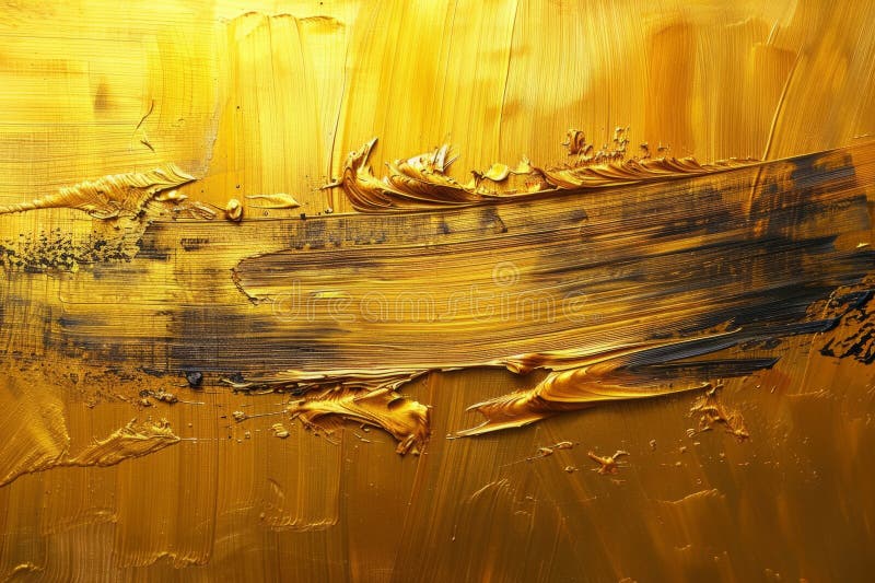 Abstract Gold Texture Painting Showing Brush Strokes Stock Image ...