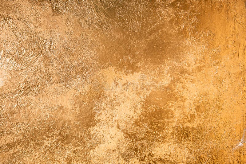 Abstract Gold Texture. Wall Colored with Golden Plaster Stock Image ...