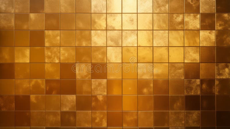 Abstract Gold Tiled Wall Backdrop: Glazed Surfaces and Soft-edged ...