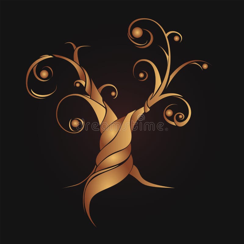 Abstract gold tree stock vector. Illustration of abstract - 138129978