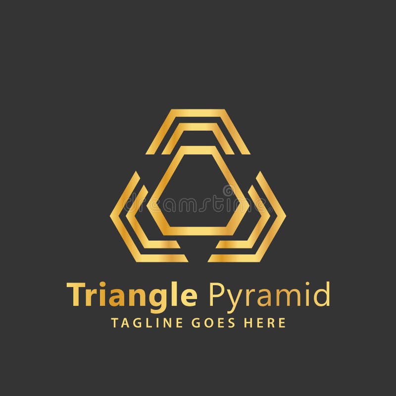 Abstract Gold Triangle Pyramid Logos Design Vector Illustration ...