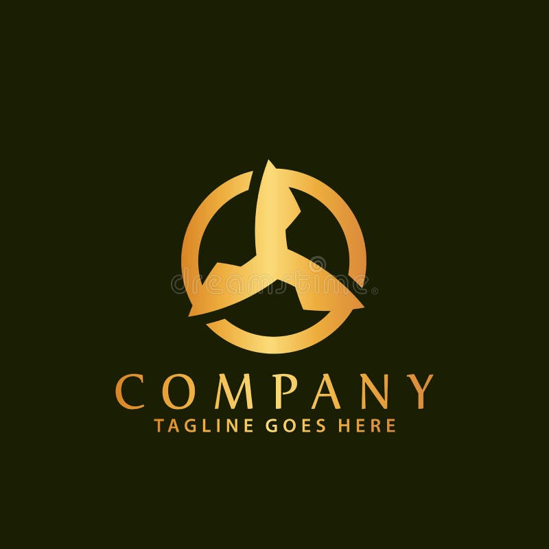 Abstract Gold Triangle Spinning Modern Logos Design Vector Illustration ...