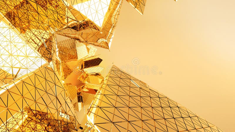 Abstract Gold Triangle Structure,triangular Pattern on a Gold ...
